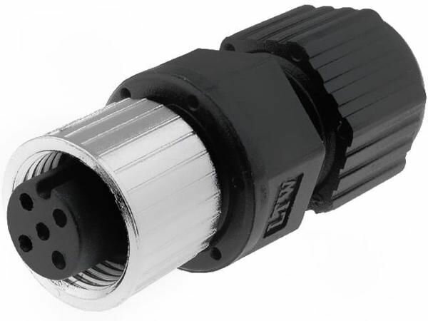 Вилка AMPHENOL 12-05BFFA-SL8001, Вилка, M12, PIN 5, "мама", код A-DeviceNet / CANopen, на провод