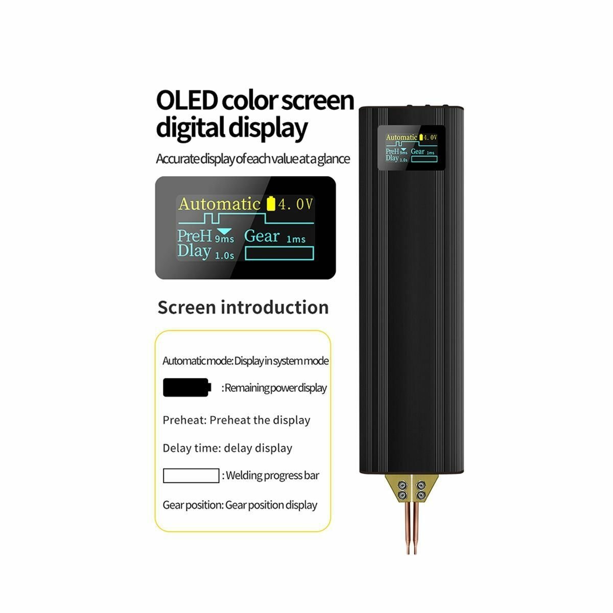 Сварочный аппарат для точечной сварки с цифровым дисплеем 80-Gear OLED Портативный аккумулятор мобильного телефона Литиевая батарея 18650