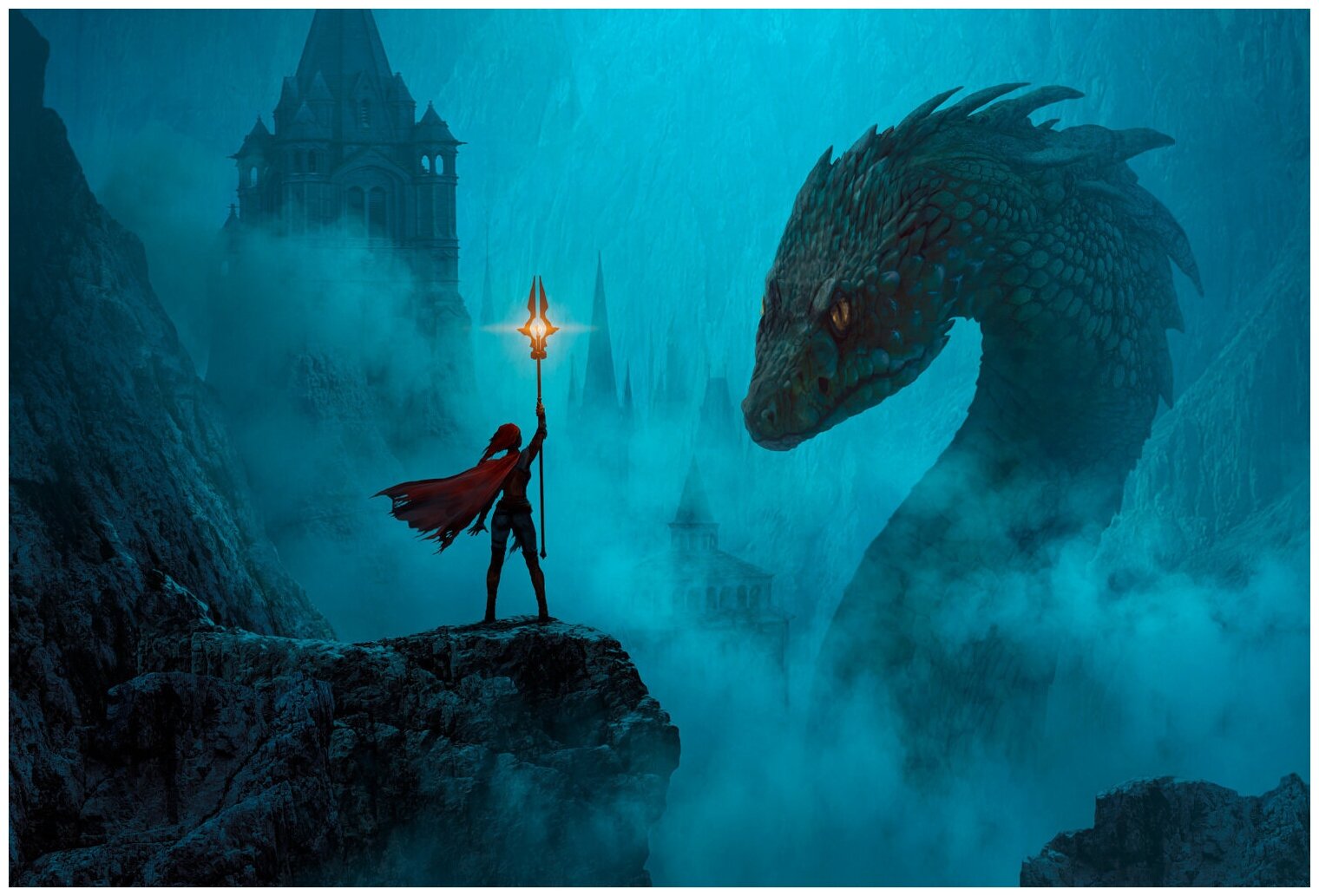 Фотообои на стену URBAN Design UDS-202 Волшебные миры Повелительница драконов 200х135 см