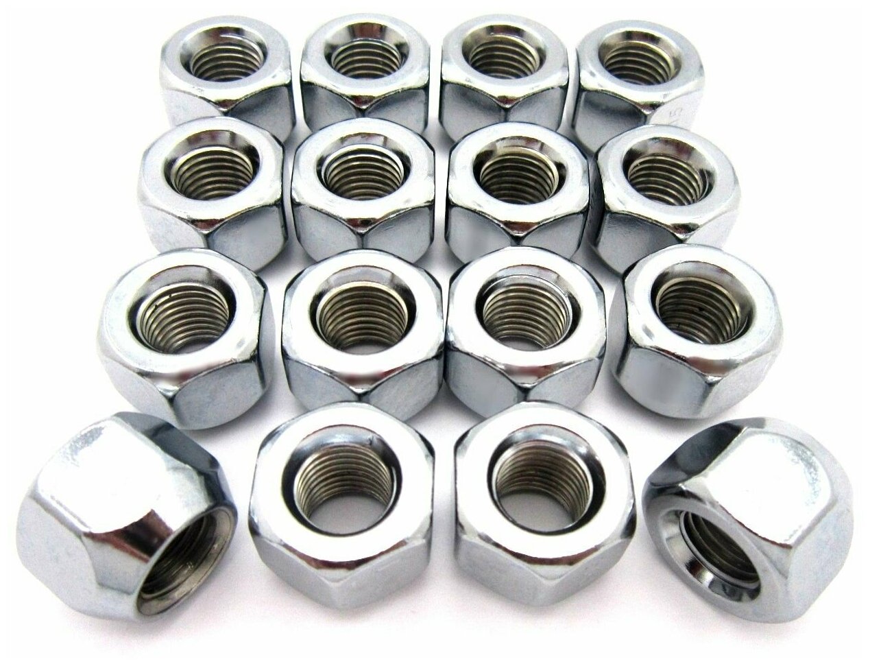 Гайки колесные М14Х1,50 под ключ 21 мм высота 17 мм конус хромированные открытые 16 шт.