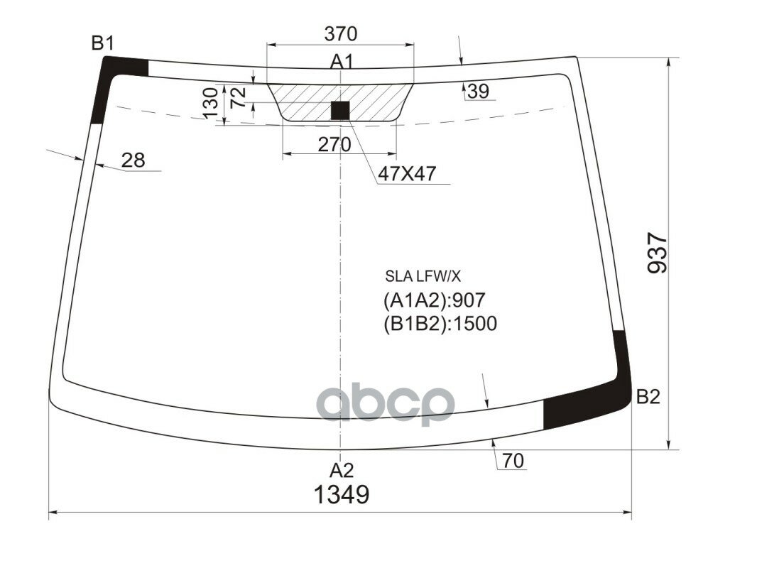Стекло лобовое Honda Airwave 05-10 / Partner 06-10 XYG арт. SLA LFW/X