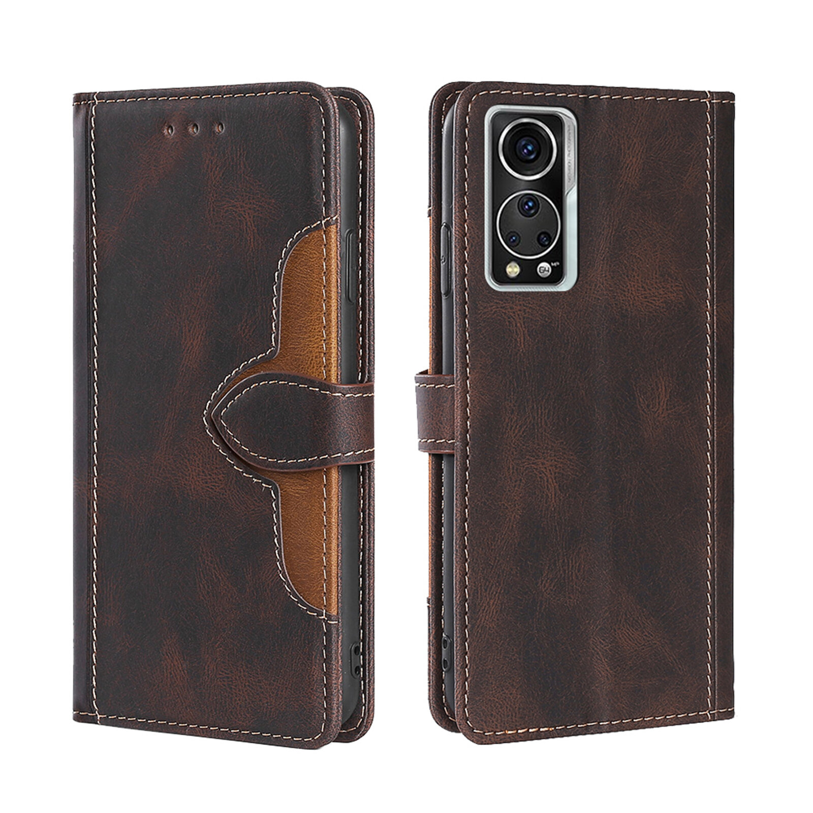 Чехол-книжка MyPads для ZTE Axon 30 5G / ЗТЕ Аксон 30 шляпа графика коричневый