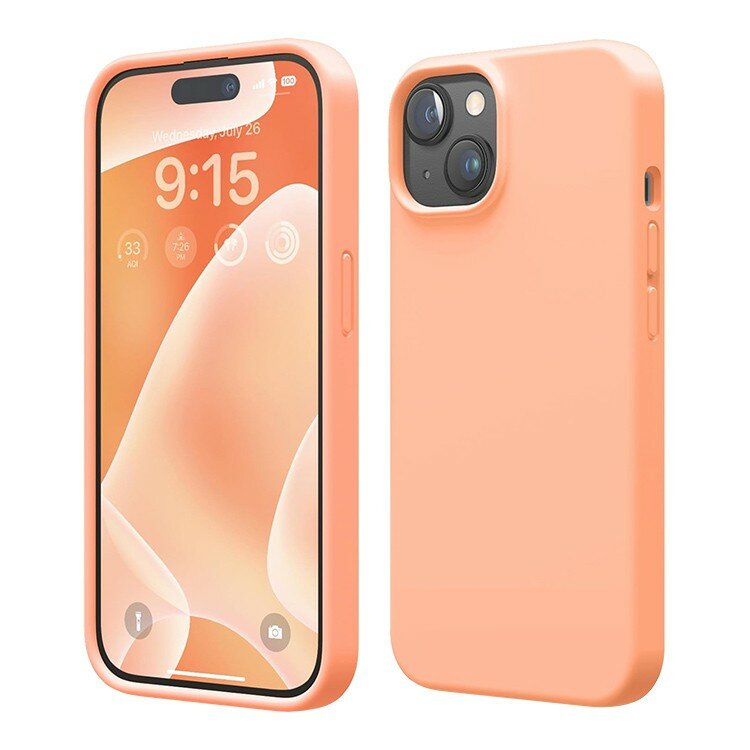 Elago силиконовый чехол для iPhone 15, Soft silicone (Liquid) Salmon