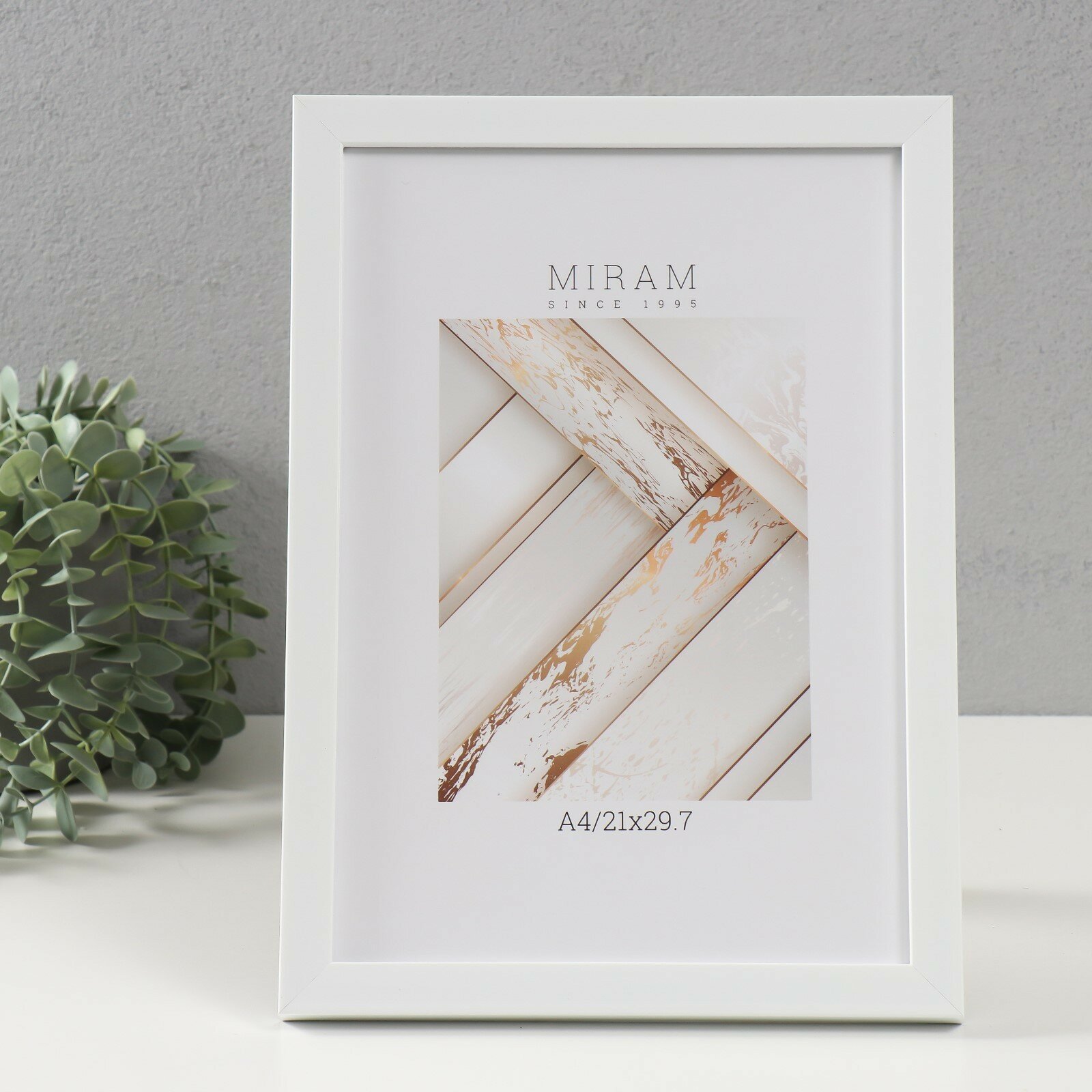 Фоторамка для фото 21×29.7 см (A4) "мирам" материал пластик, цвет белый