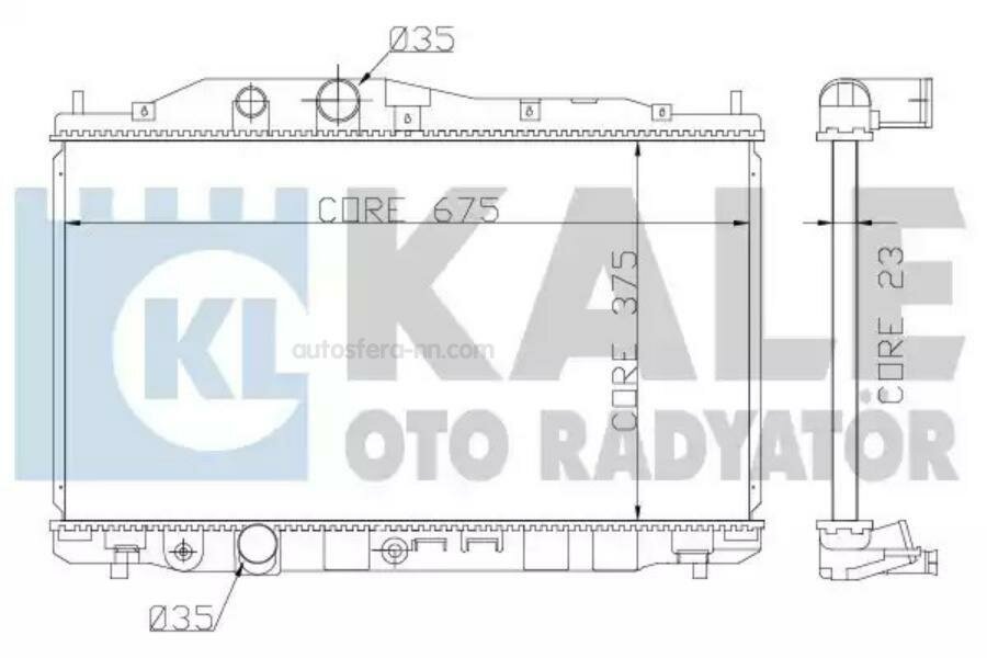 KALE 357200 Радиатор охлаждения для а/м Honda Civic 4D (06-) M/A паяный