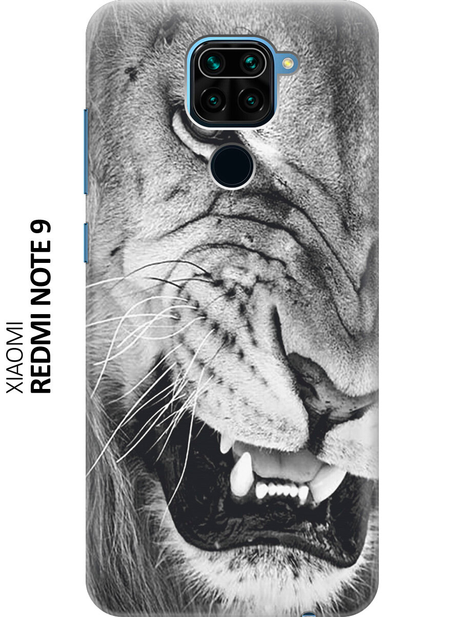 Силиконовый чехол на Xiaomi Redmi Note 9 / Сяоми Редми Ноут 9 с принтом "Скалящийся лев"