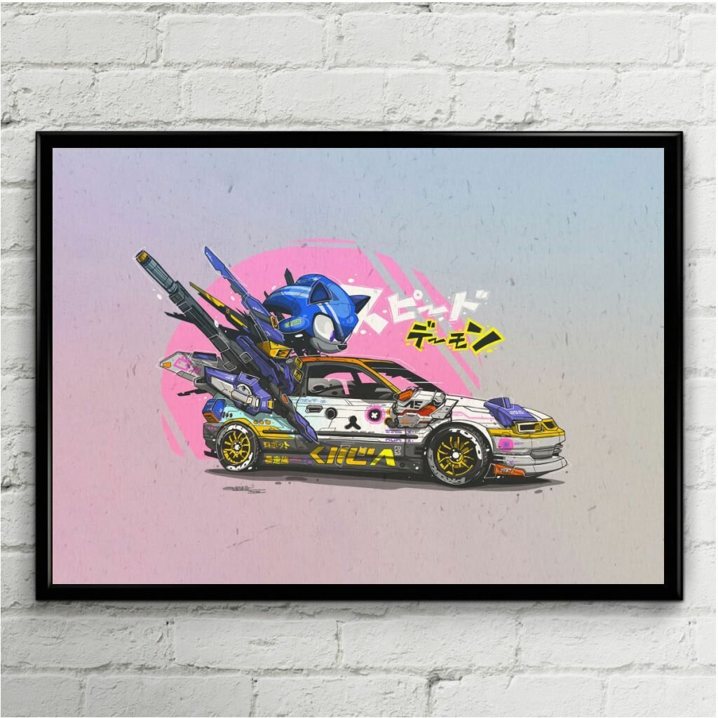 Плакат "car Sonic the Hedgehog" от Cool Eshe из коллекции "Автомобили", плакат А3