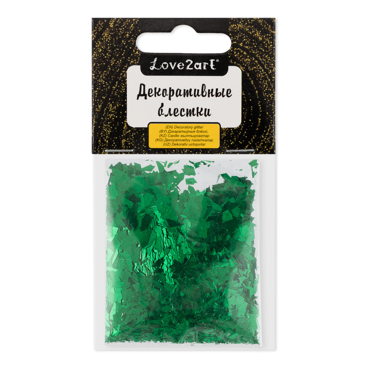 Декоративные блестки "Love2art" "хлопья" GLI-02 № 35 зеленый/green