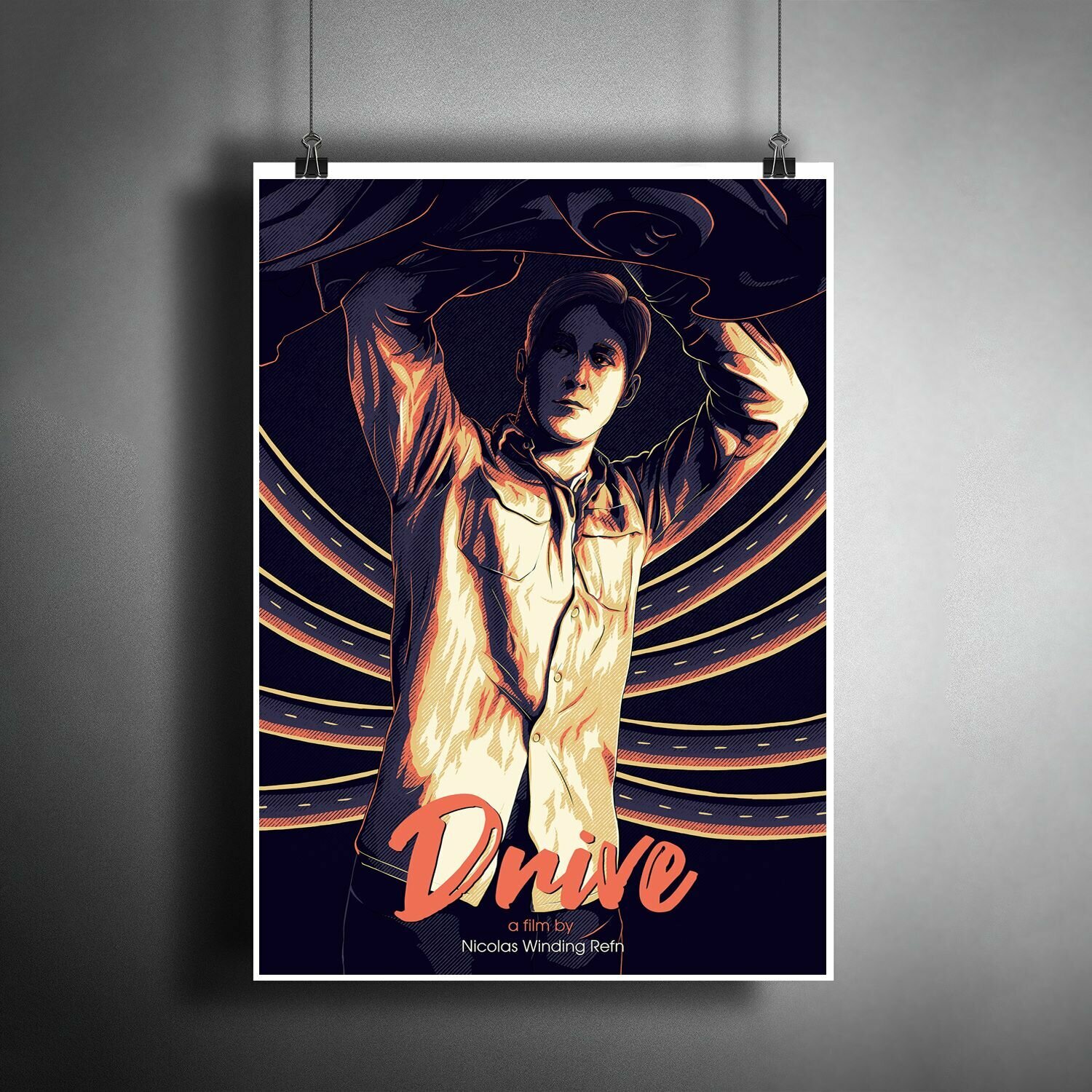 Постер плакат "Фильм: Драйв. Drive. Актёр Райан Гослинг" / Декор для дома, офиса, комнаты, квартиры, детской A3 (297 x 420 мм)