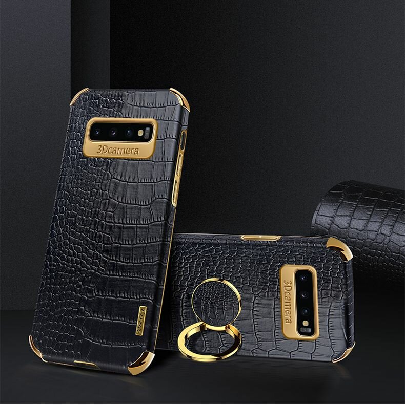 Чехол MyPads для Samsung Galaxy S10 Plus, ударопрочный с подставкой - черный