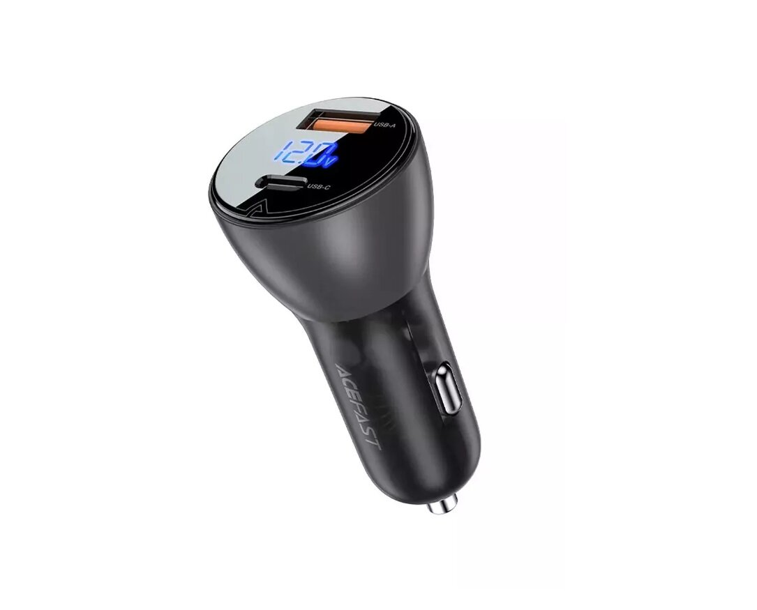 Автомобильное зарядное устройство ACEFAST B6 Dual Fast Charge Digital Display 63W (USB-C 45W+ USB-A 18W), Черный