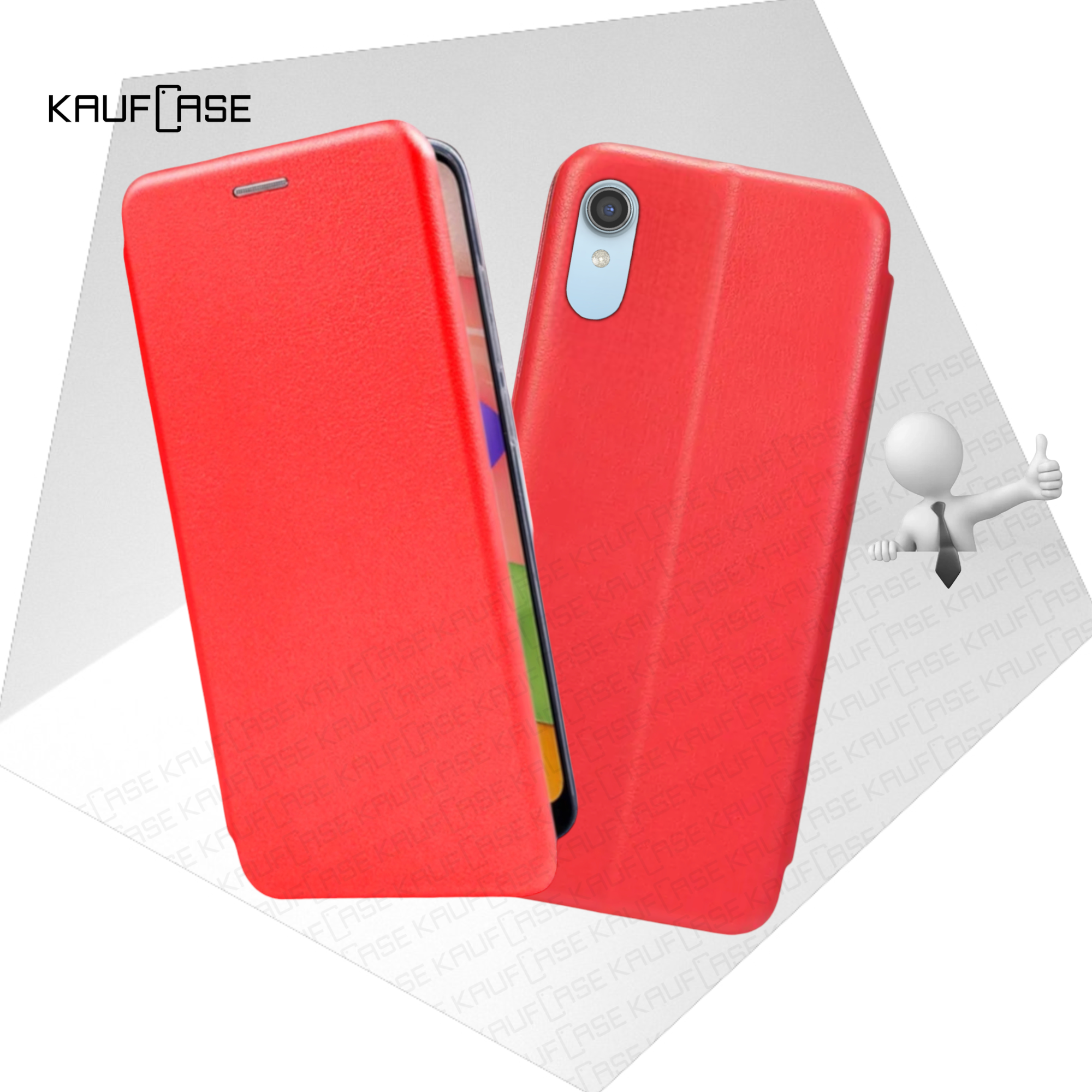 Чехол книжка для телефона Vivo Y1s (V1929) (6.22"), красный. Текстура под кожу