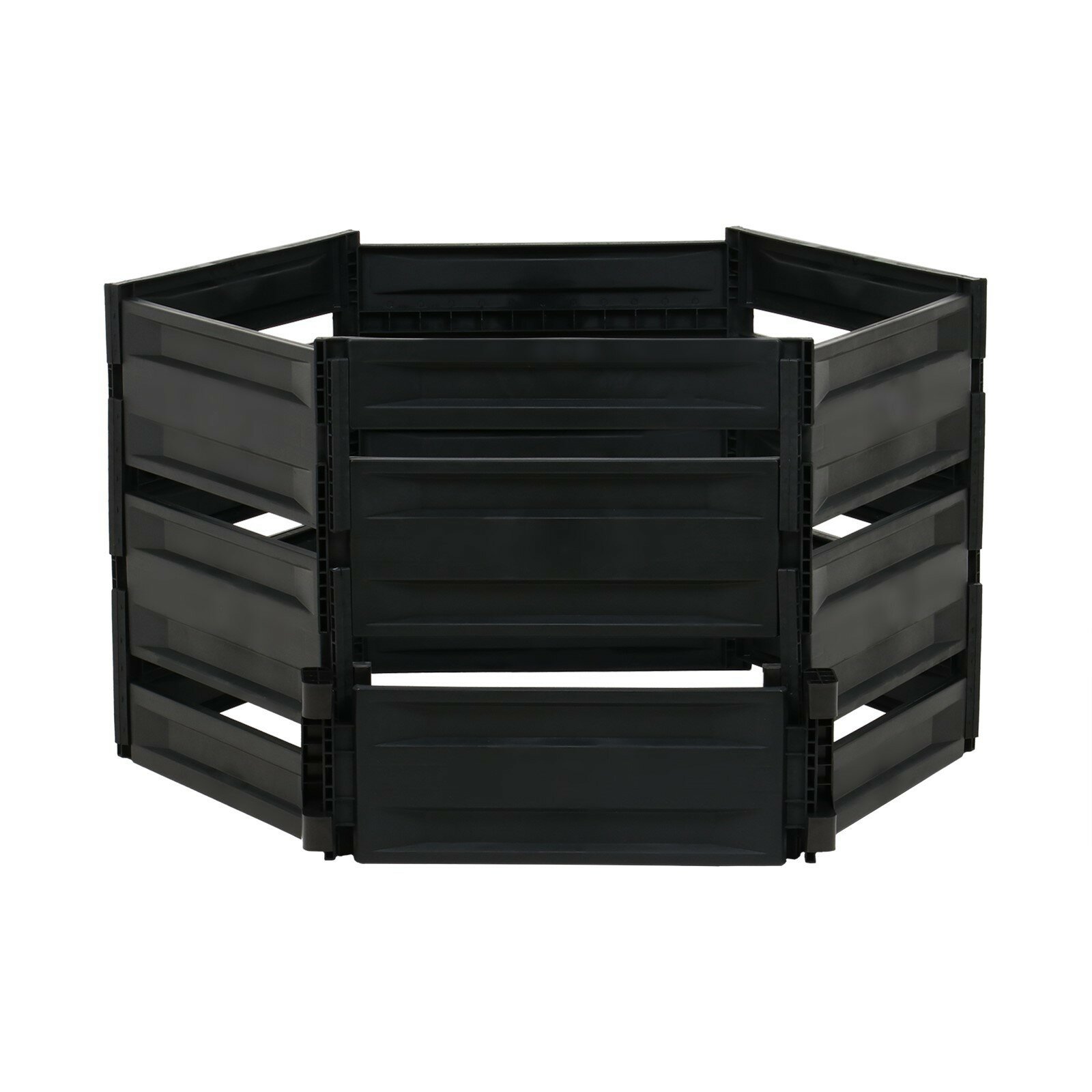 Компостер пластиковый, 600 л, 125×105×70 см, чёрный