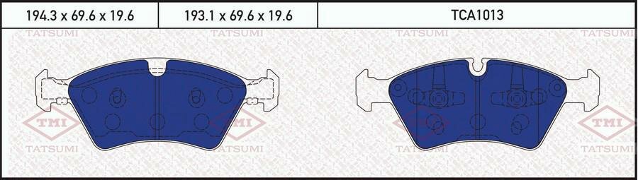 TATSUMI TCA1013 Колодки тормозные дисковые | перед |