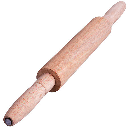 Скалка буковая малая с крут/руч 40-34 KSMB-40-34