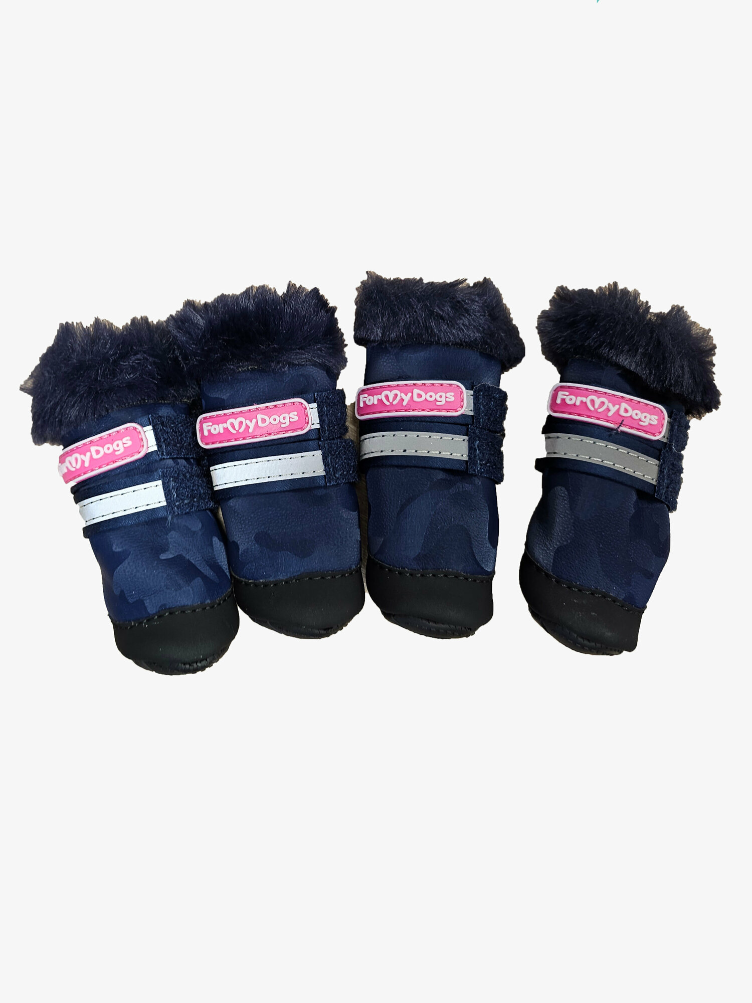 For my dogs Сапоги для собак зимние РП с усиленным носком синие ц/кр р.2