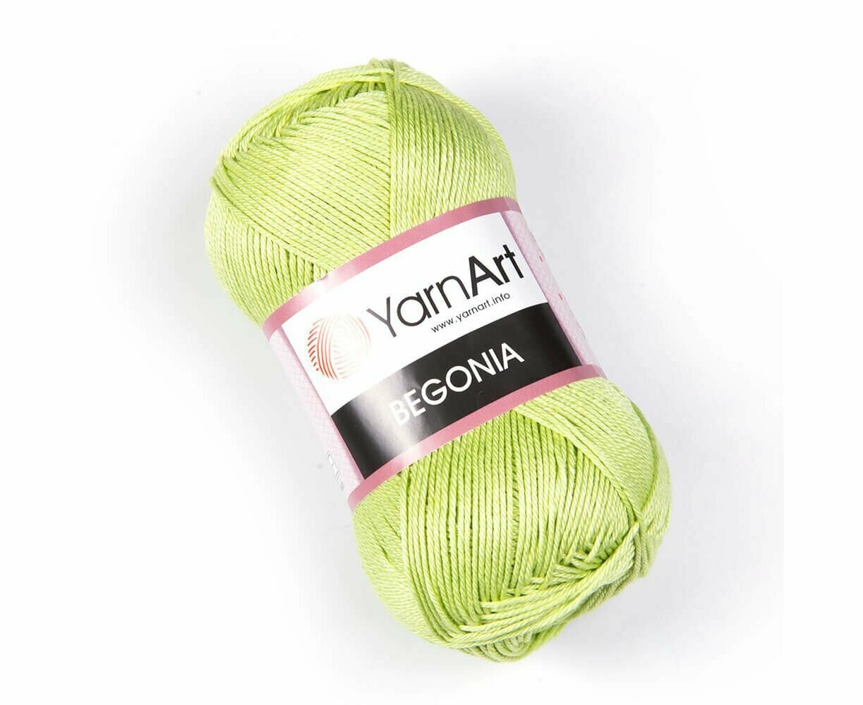 Пряжа для вязания ЯрнАрт Бегония (YarnArt Begonia) цвет 5352 салат, 50г/169м, комплект 5 мотков