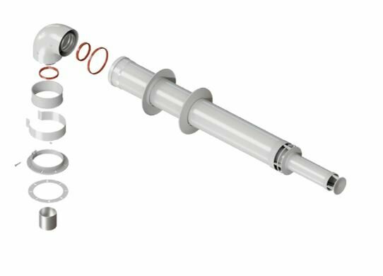 Комплект коаксиальный дымохода DR THERMO K1000 60/100, антилёд + накладка