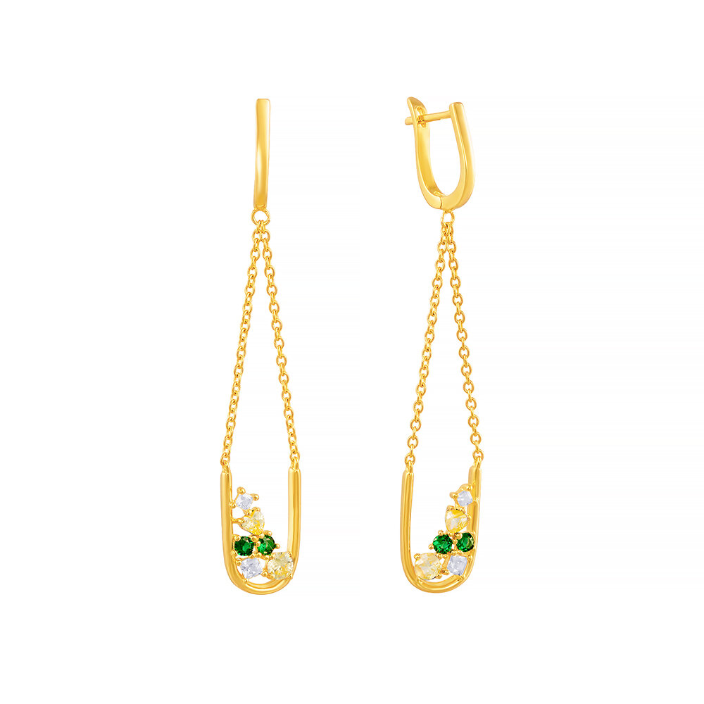 Серьги, серебро, 925 проба, фианит