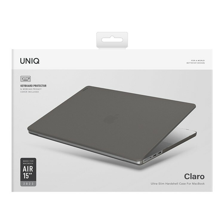 Uniq для Macbook Air 15 (2023/2025) чехол HUSK Pro Claro, матовый серый полупрозрачный