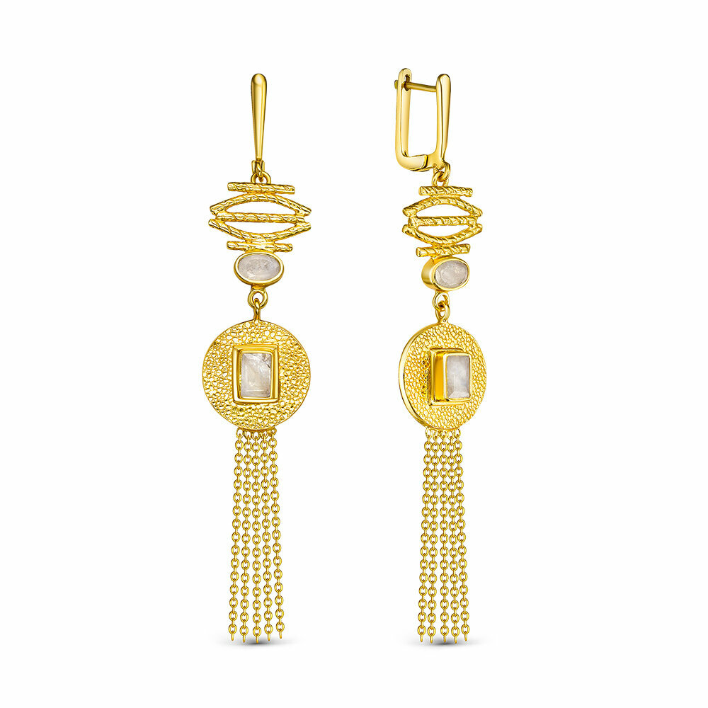 Серьги, серебро, 925 проба, лунный камень