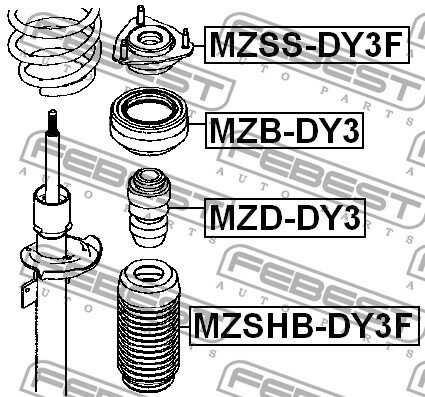 Подшипник опоры переднего амортизатора (MAZDA 2 DE 2007-) FEBEST, MZBDY3 FEBEST MZB-DY3