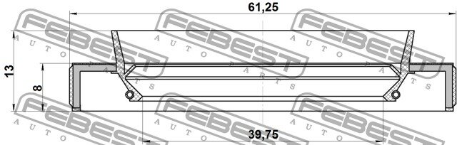 Сальник привода, 95HBY41610813L FEBEST 95HBY-41610813L