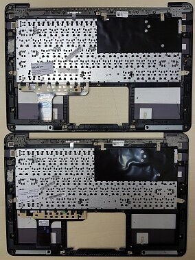 Клавиатура для ноутбука Asus X305FA черная, верхняя панель в сборе (серая)