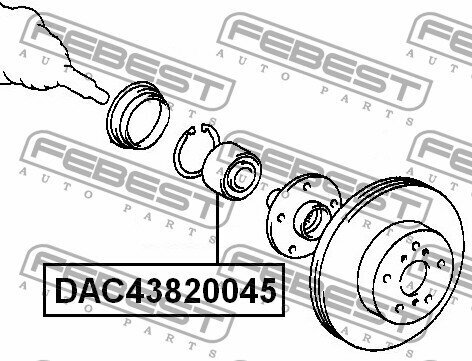 Подшипник передней ступицы FEBEST DAC43820045