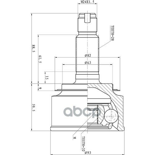 ШРУС ШРУС наружный HONDA ACCORD CL (02--08) шт. Zikmar арт. Z87411R