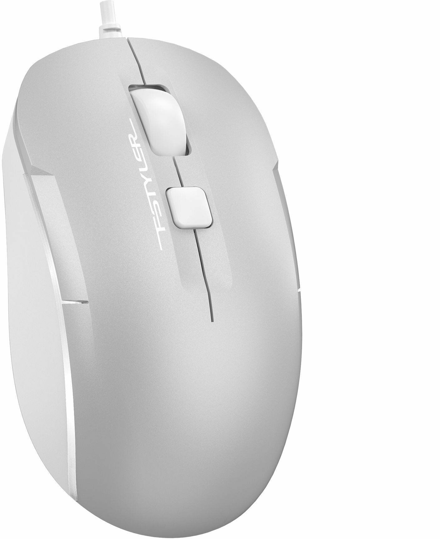 Мышь проводная A4TECH компьютерная Fstyler FM26S серебристый/белый