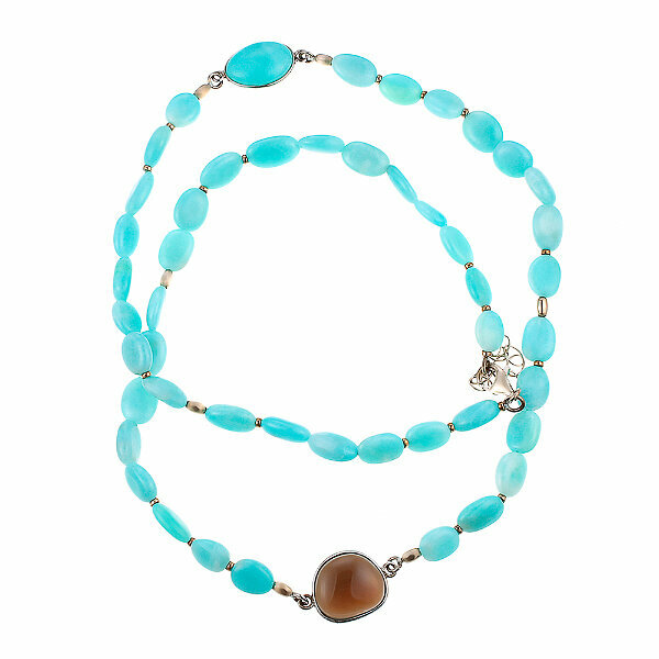 Колье, серебро, 925 проба, раухтопаз