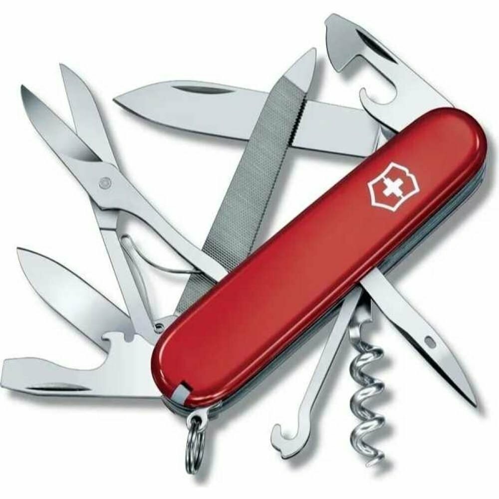 Швейцарский нож Victorinox Mountaineer красный армейский тип с пластиковой рукоятью и лезвием из нержавеющей стали