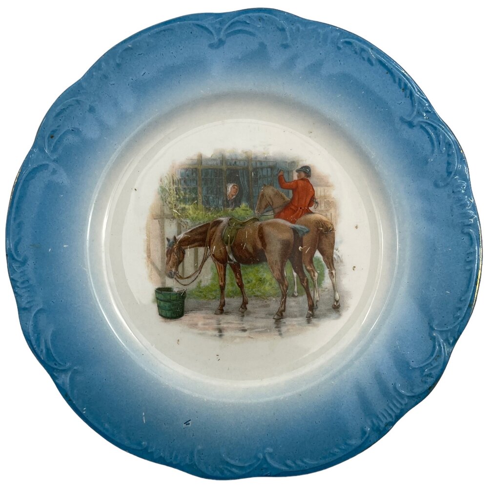Тарелка десертная "Возвращение с похода", 16 см, 1894-1917 гг, Кузнецов в Будах, Российская Империя