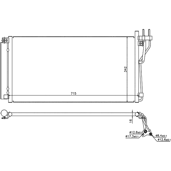 STELLOX 10-45105-SX (1045105_SX / 97606-3K160 / 97606-3L180) радиатор кондиционера\ Magentis (Маджентис) 2.0 / 2.7 05
