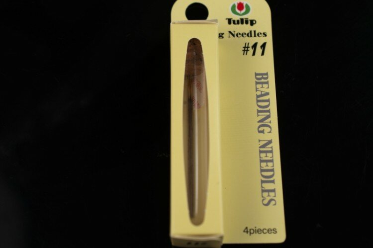 Иглы для бисера Tulip TBN-003e, размер 11, диаметр 0,41мм, длина 48,5мм, золотое ушко, 1уп (4шт в стеклянной тубе)