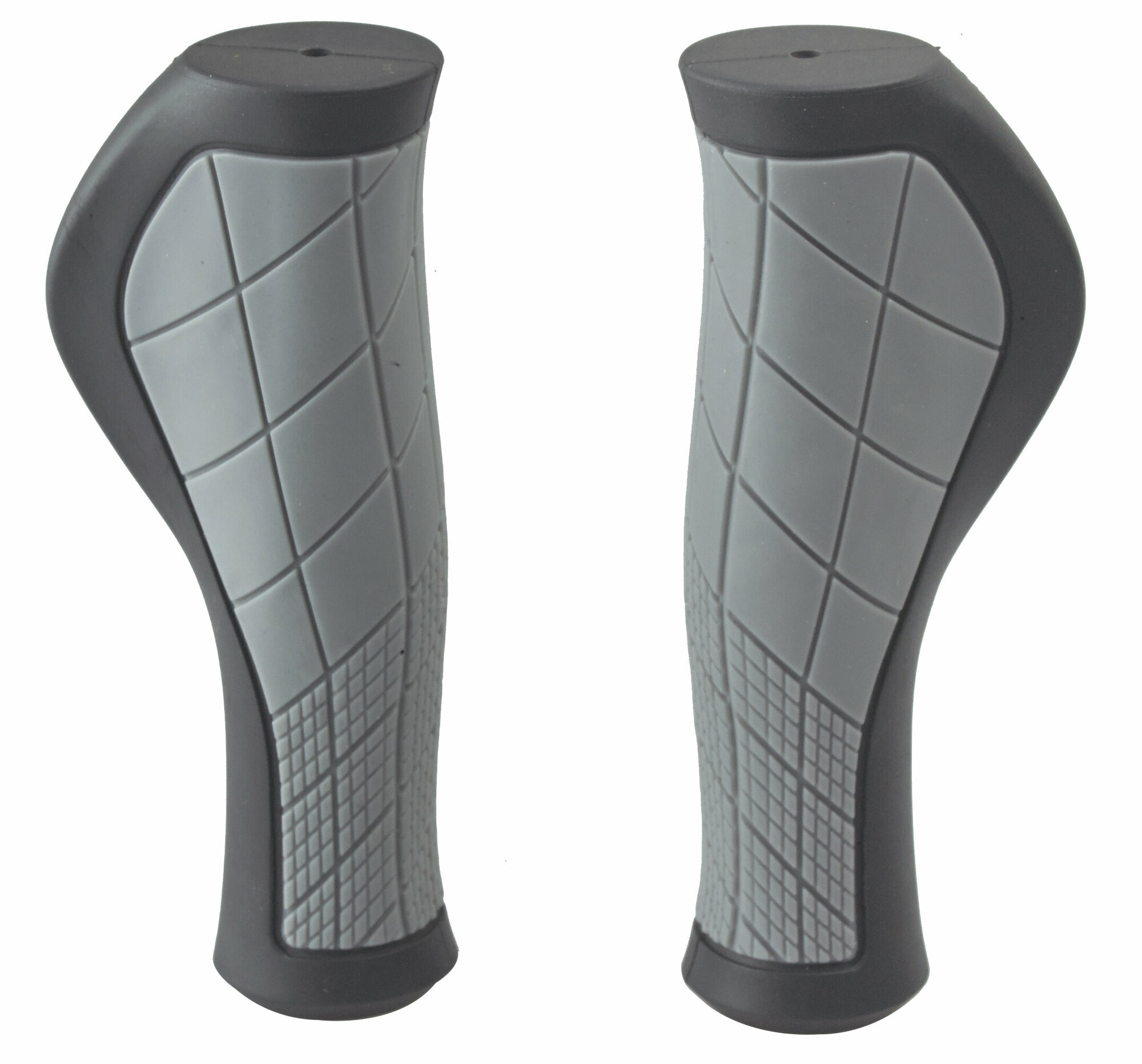 Ручки на руль для велосипеда грипсы H37 резина, 2-х компонентные 137мм, черно-серые