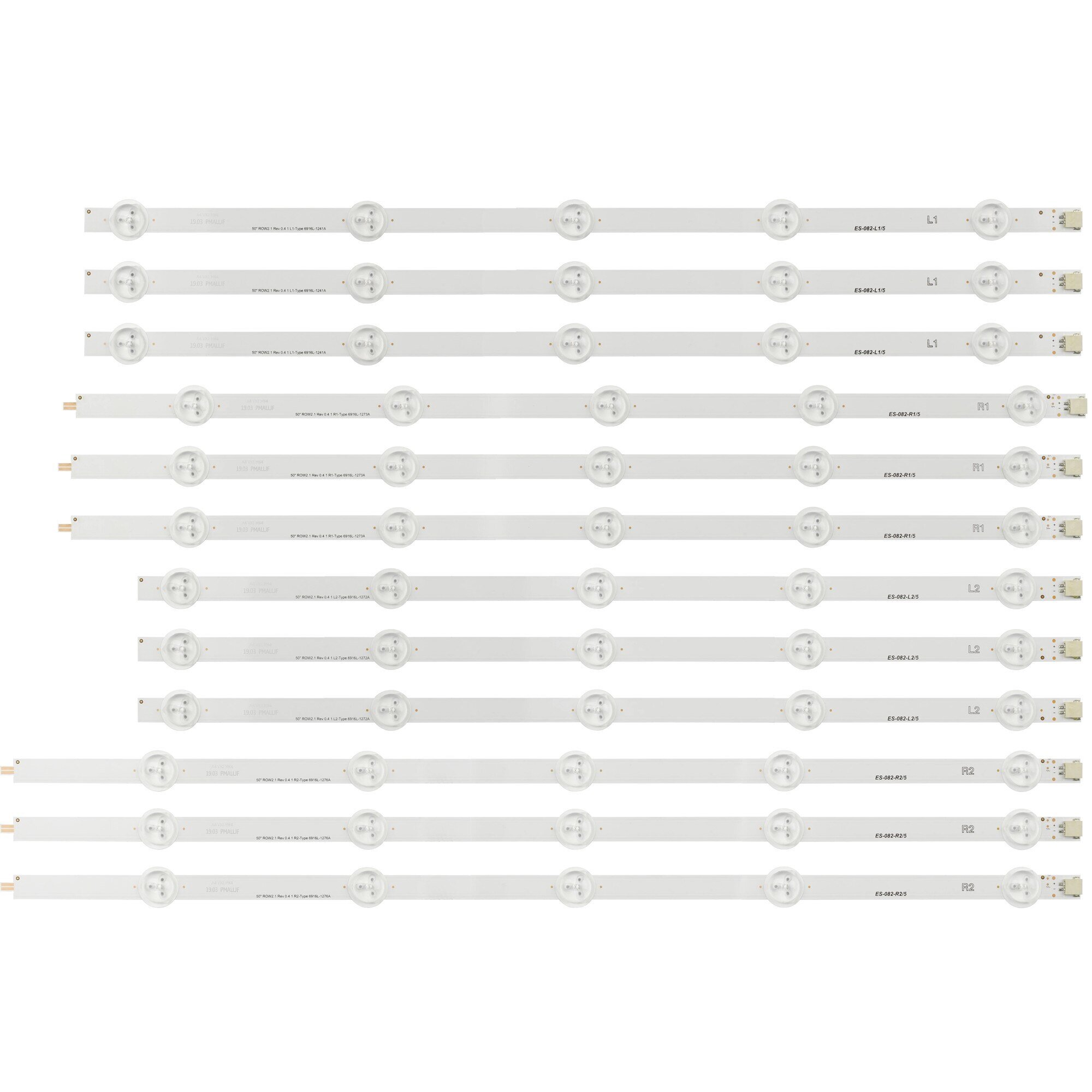 Подсветка для ТВ LG 50LA620V 50LN540V / TOSHIBA 50L4353RK / Panasonic TX-LR50B6 маркировка 50" ROW2.1 Rev 0.4 (комплект 10 шт)