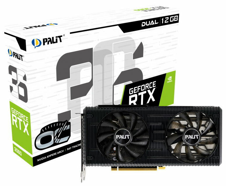 Видеокарта Palit GeForce RTX 3060 LHR DUAL OC 12GB (NE63060T19K9-190AD)