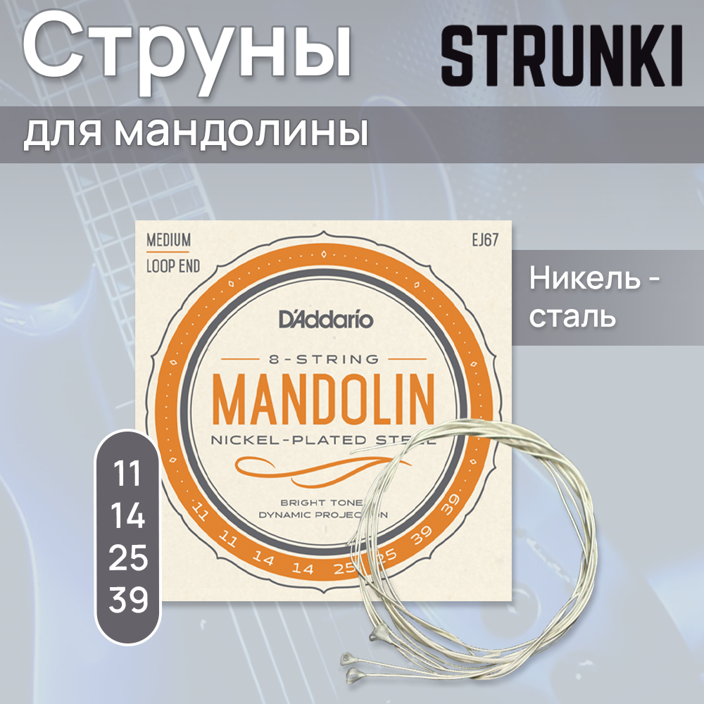 Струны для мандолины D'Addario Mandolin EJ67 11-39
