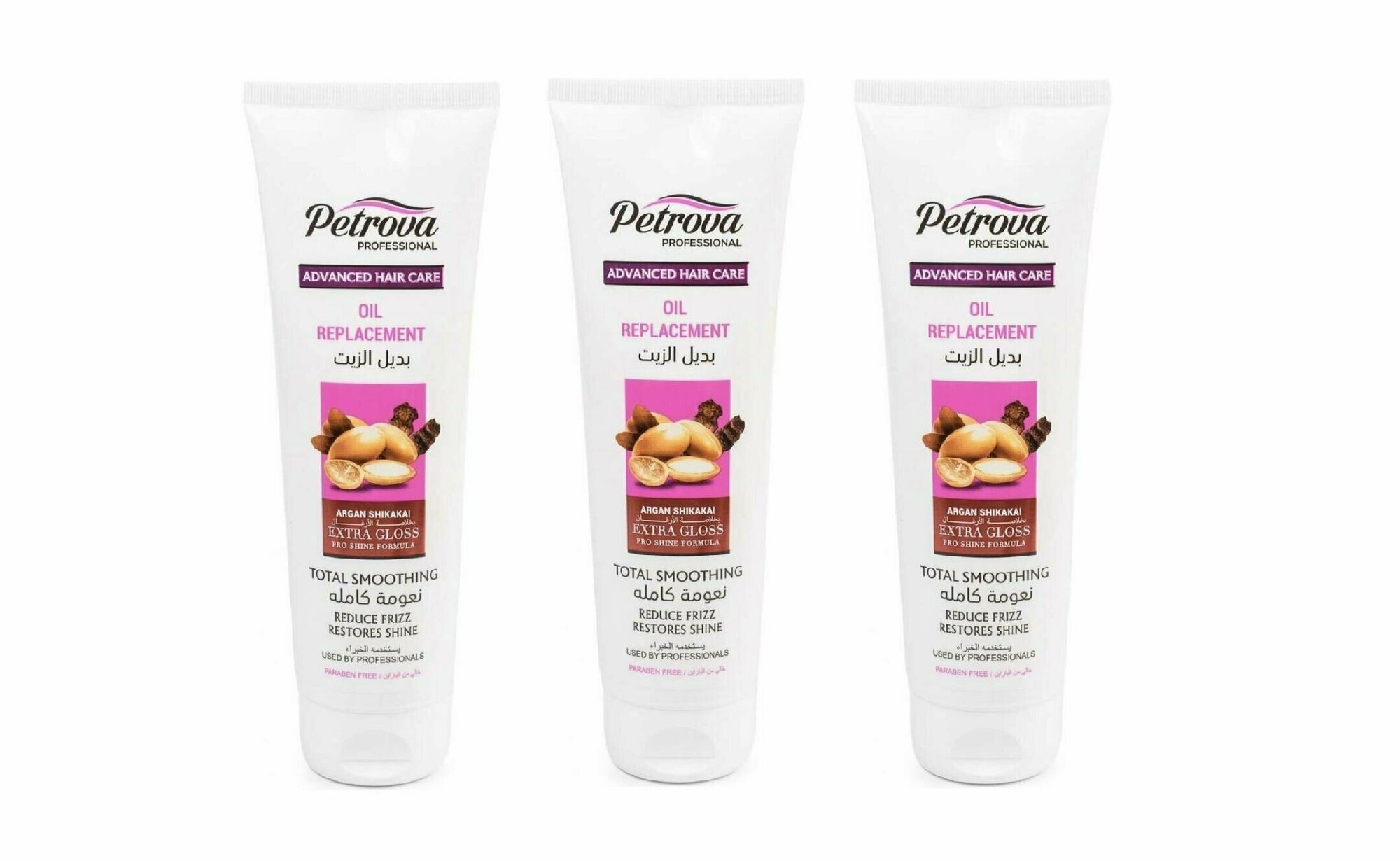 Petrova PRO Профессиональный несмываемый кондиционер для волос "Экстра Сияние" с маслом арганы, Extra Gloss, 250 мл, 3 шт