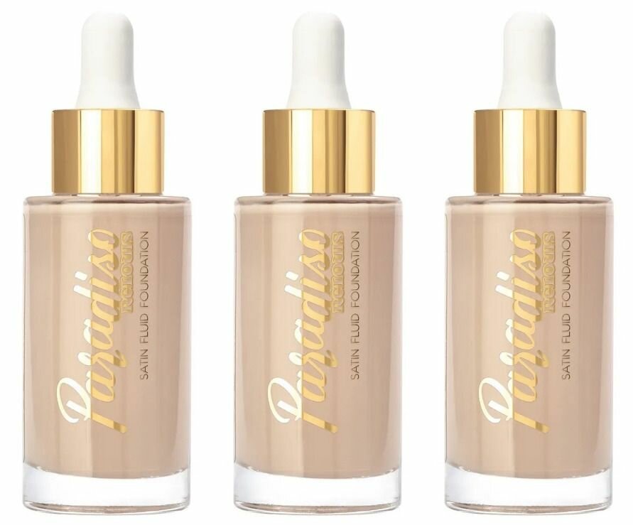 Relouis Тональный крем-флюид для лица Paradiso, c сатиновым финишем, тон 02 Nude, 30 мл, 3 шт