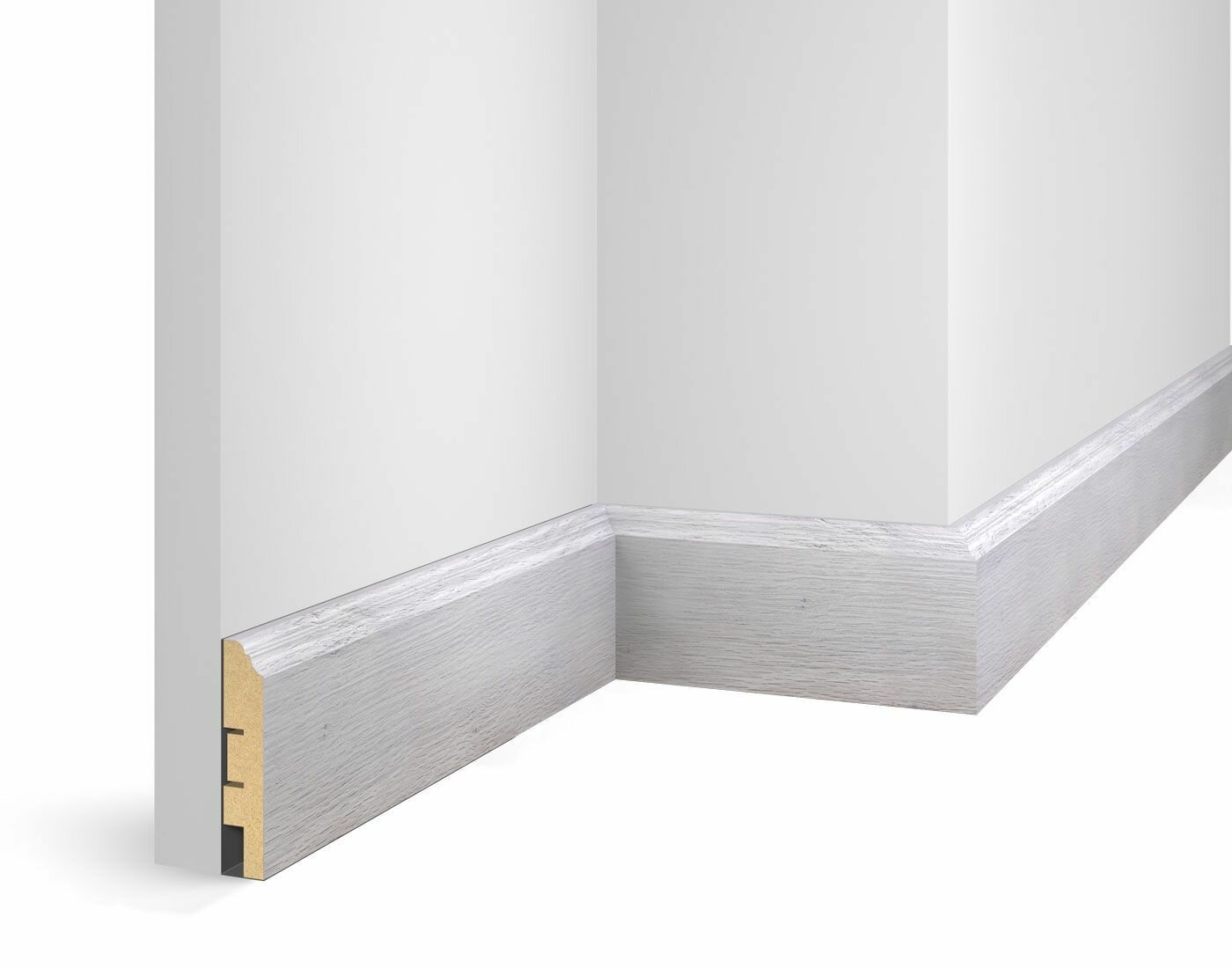 Плинтус WP07, экошпон, дуб Серый, 80x16x2400 мм, МДФ