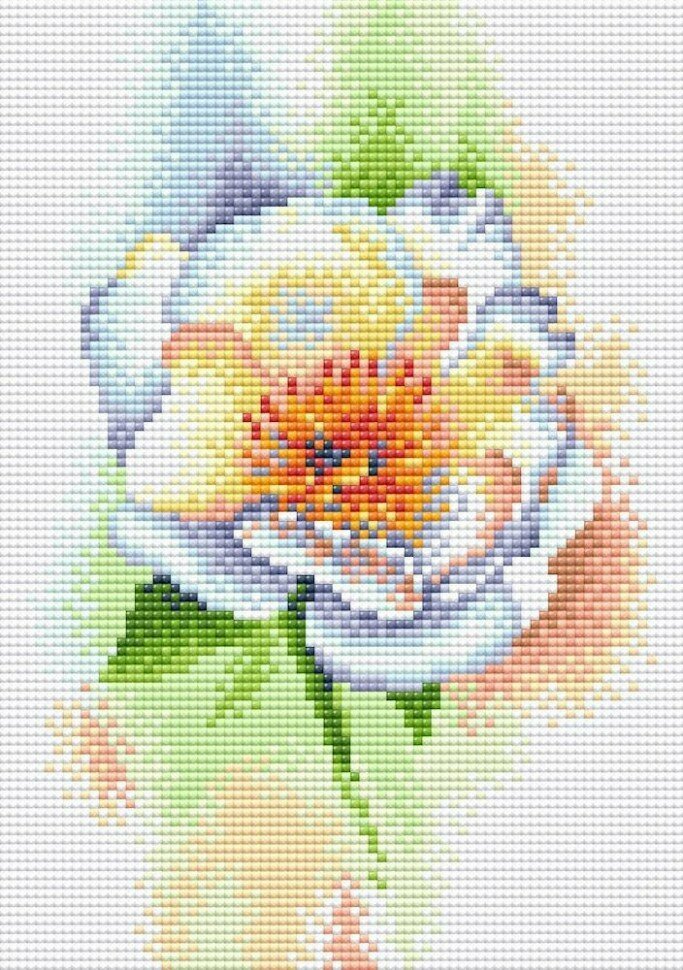 Набор Brilliart #МС-121 Белый пион, Алмазная Мозаика, 19 x 27 см