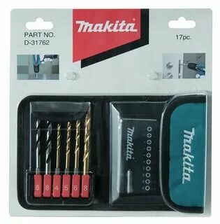Набор для дрелей и шуруповертов (биты, сверла) 17 предметов, Makita (D-31762)