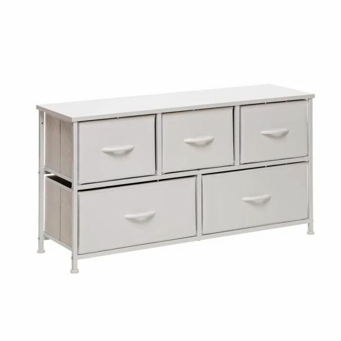 Комод "Линкс" широкий (каркас Белый / ящики Белый)