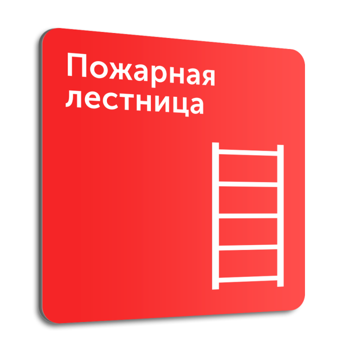 Табличка "Пожарная лестница", 20х20 см, композит