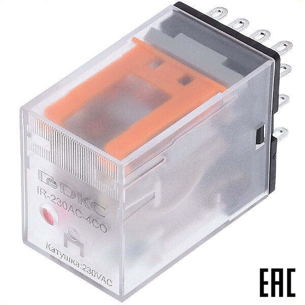 Реле промежуточное IR-230AC-4CO 230В AC 5А 4 переключающихся контакта LED DKC (4 шт. в наборе)