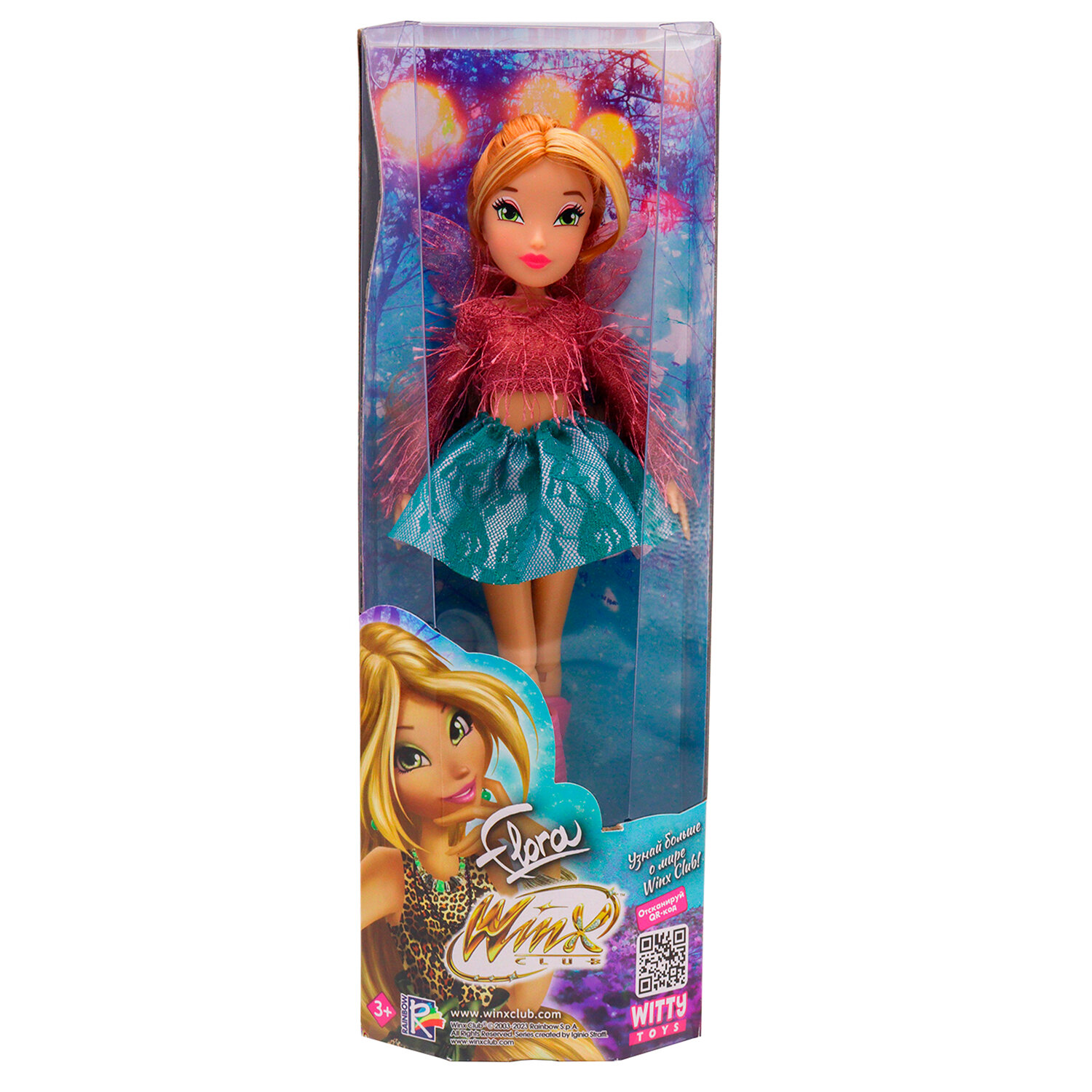 Шарнирная кукла Winx Club Модная Флора с крыльями 24 см IW01242102