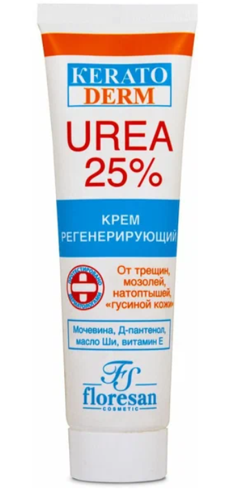 Крем для ног Floresan, Кератодерм, регенерирующий с мочевиной 25%, 100мл